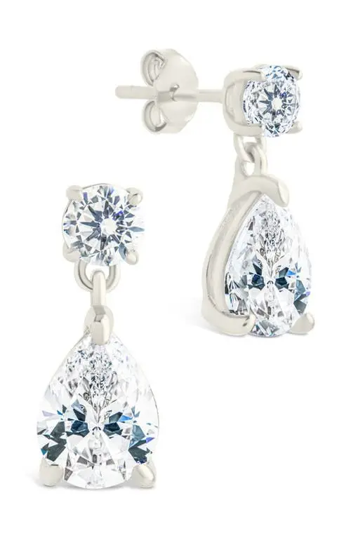 Sterling Forever Imogen Cubic Zirconia Drop Earrings - Silver
