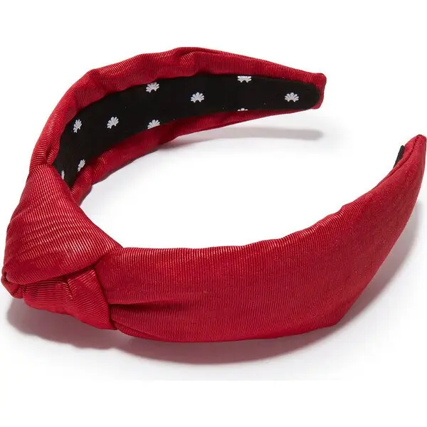 Lele Sadoughi Knotted Moire Headband - Jolly Red
