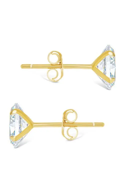 Sterling Forever Oval Cut Cubic Zirconia Stud Earrings - Gold