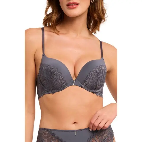 MONTELLE INTIMATES Nights Out Prodigy Metallic Underwire Push-up Bra - Magnet/silver