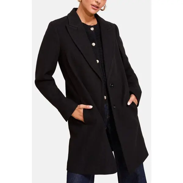 FRIENDS LIKE THESE Front Snap Coat - Black