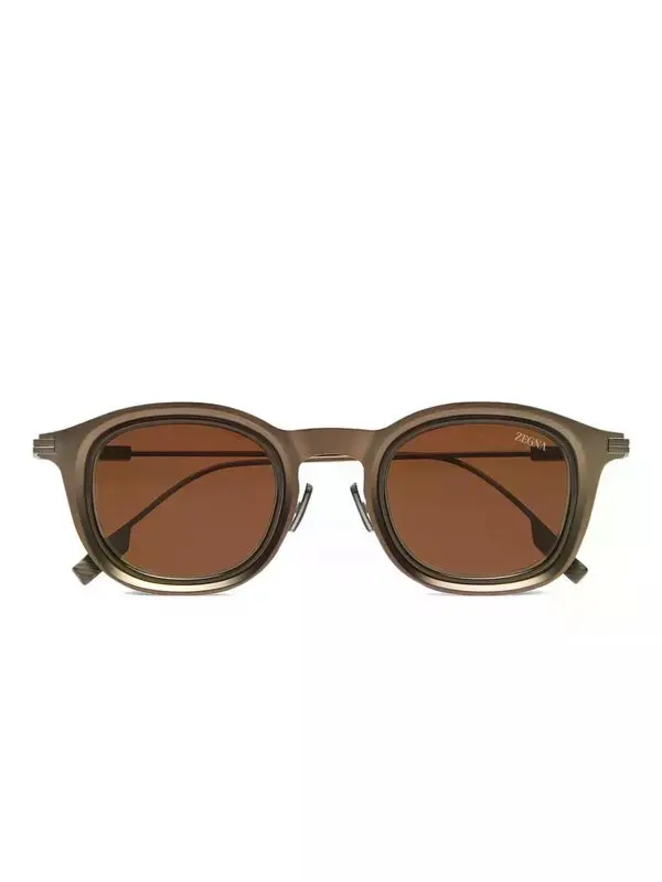 Zegna Round Frame Sunglasses - Brown