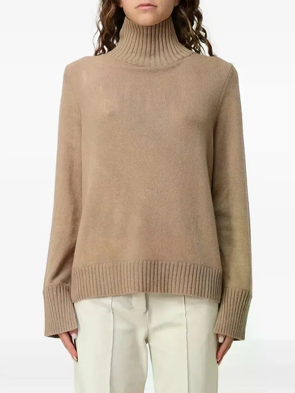 ALLUDE Ribbed High-neck Sweater