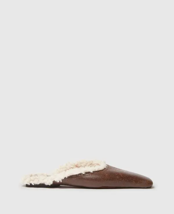 Stella McCartney Vegan Plush-lined Slippers - Espresso