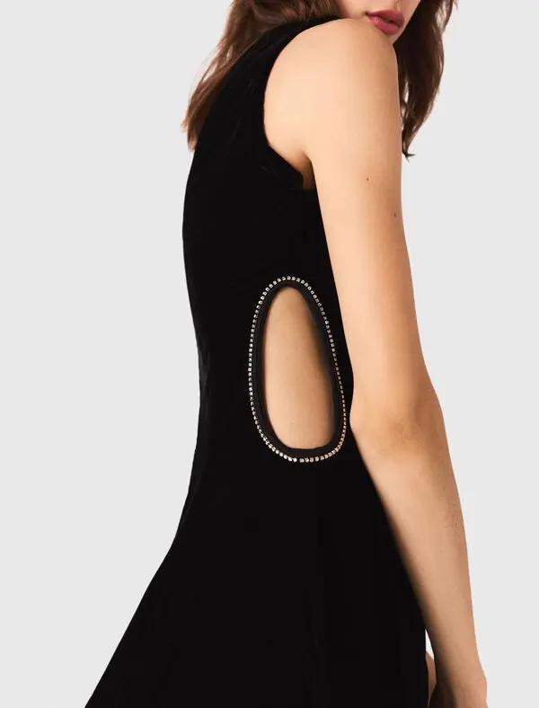 Maje Mini Velvet Babydoll Dress - Black - 50% Off | Editorialist