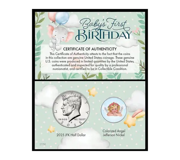 AMERICAN COIN TREASURES 2025 Baby's First Birthday Coin Card - One-color