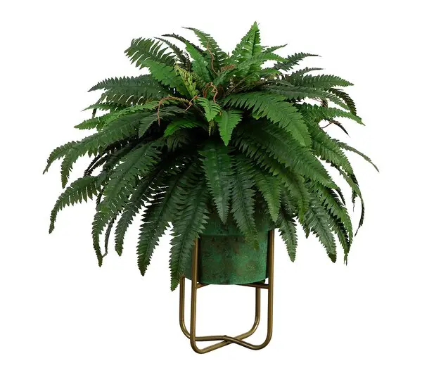 NEARLY NATURAL 31' Artificial Boston Fern In Pl Anter - One-color