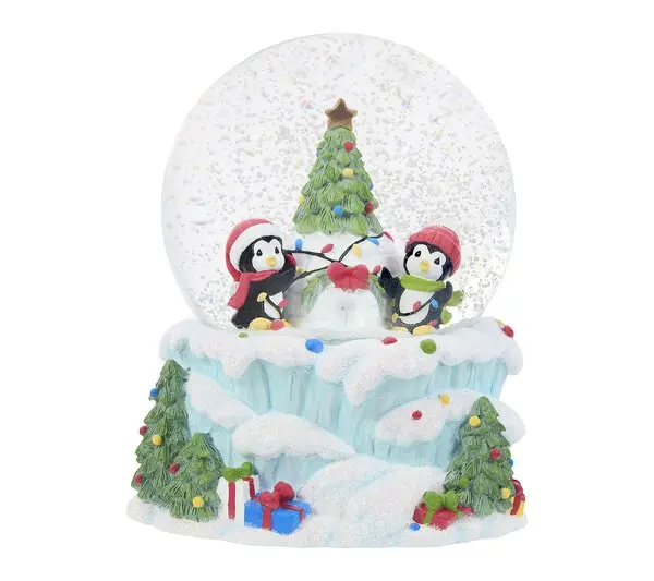 PRECIOUS MOMENTS Penguins Igloo Globe