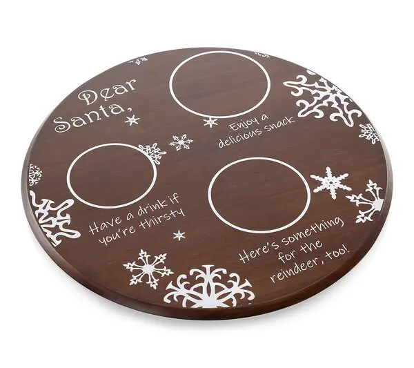 TOSCANA Santa Christmas Milk & Cookies Serving Board Tray - One-color
