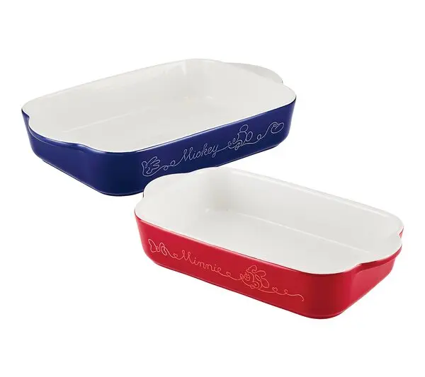 Disney Home Bon Voyage Ceramic Baker 2 Pc. Set, Mixed Colors - One-color