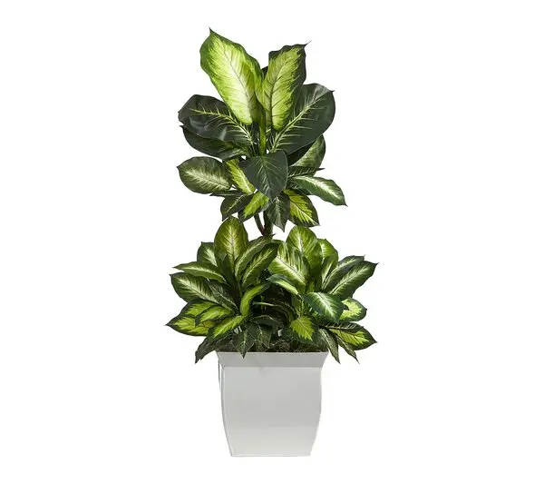 NEARLY NATURAL 46' Golden Dieffenbachia Plant I N Planter - One-color