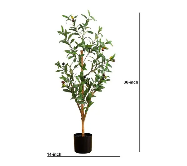 NEARLY NATURAL 3' Artificial Olive Tree With Na Tural Trunk