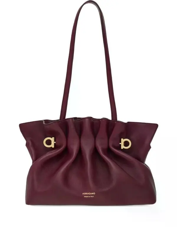 FERRAGAMO Small Soft Gancini-pin Shoulder Bag