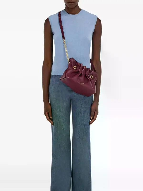 FERRAGAMO Small Soft Gancini-pin Shoulder Bag