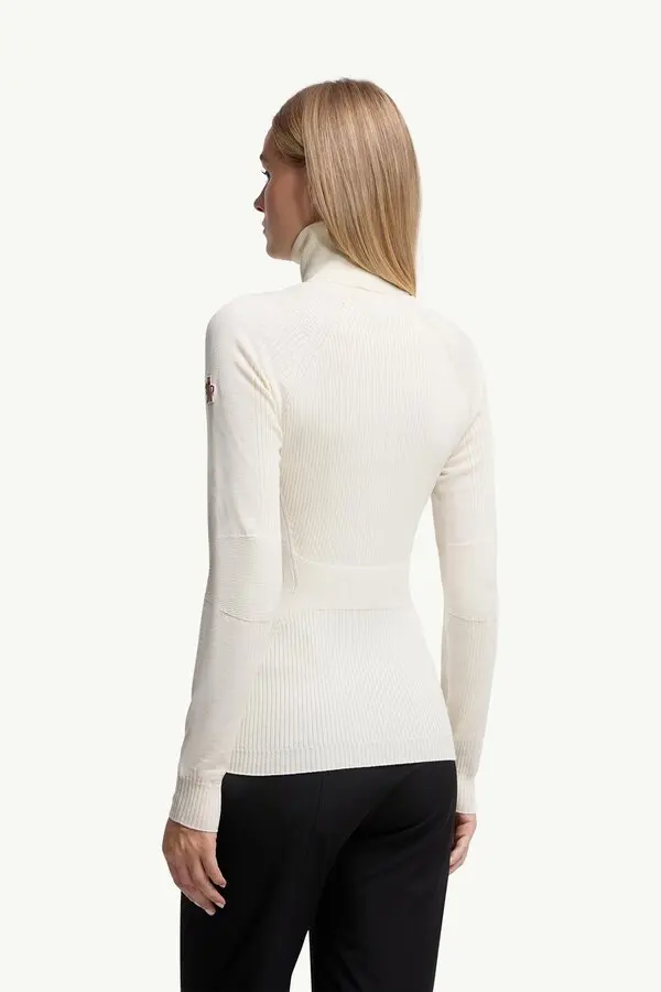 Moncler Wool Blend Turtleneck Sweater - White