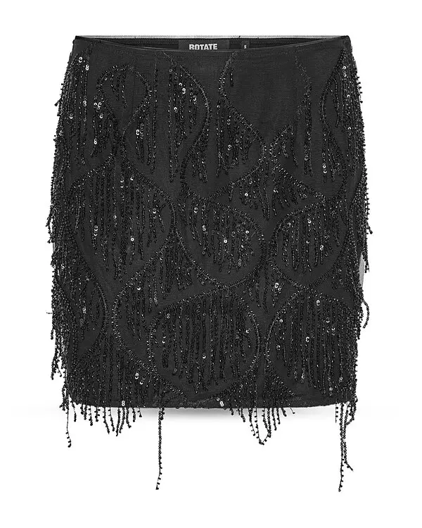ROTATE BY BIRGER CHRISTENSEN Sequined Mini Skirt - Black