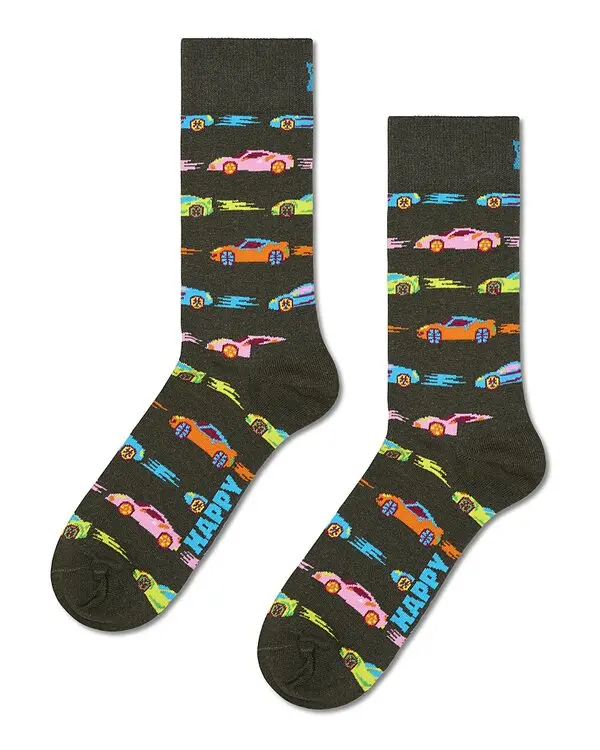 Happy Socks Car Stripe Crew Socks