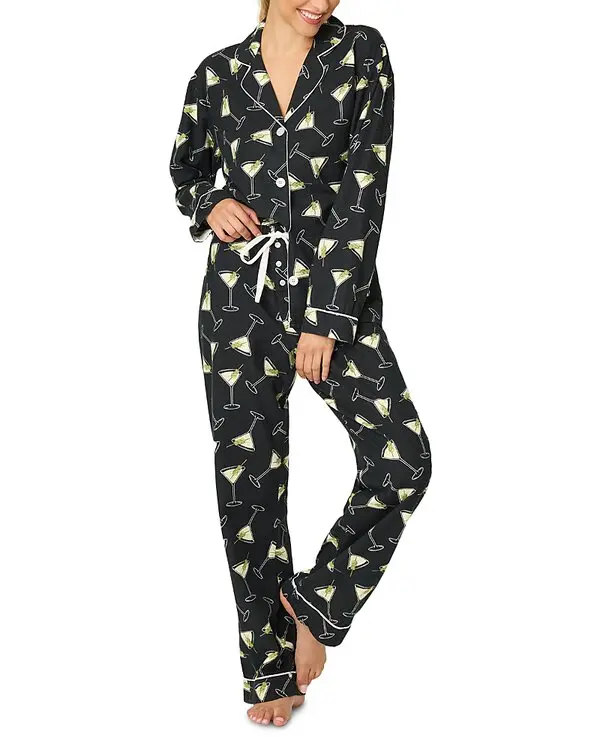 PJ Salvage Pj Savage Printed Flannel Pajama Set - Black