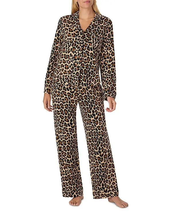 Kate Spade New York Printed Long Pajama Set - Classic Leopard