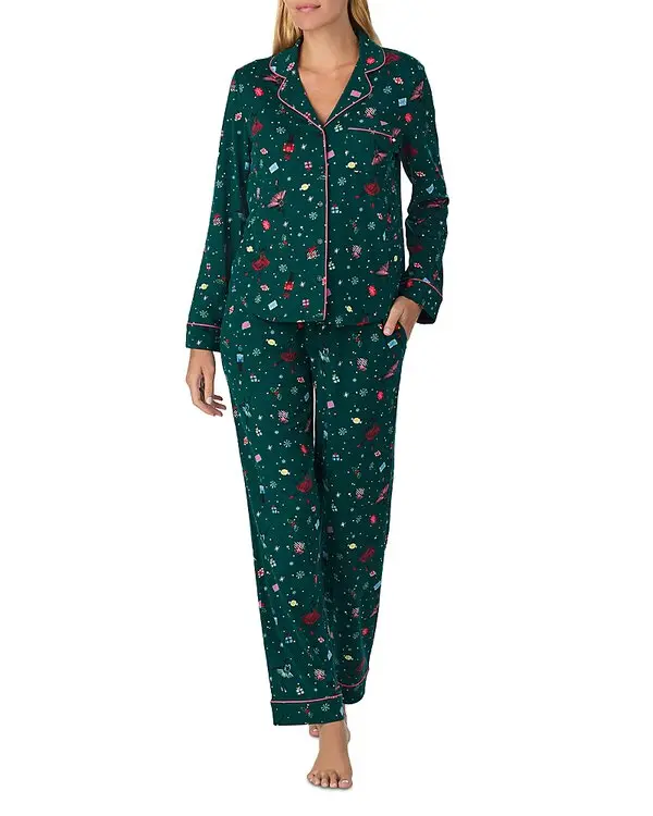 Kate Spade New York Printed Long Pajama Set - Sugar Plum Fairy