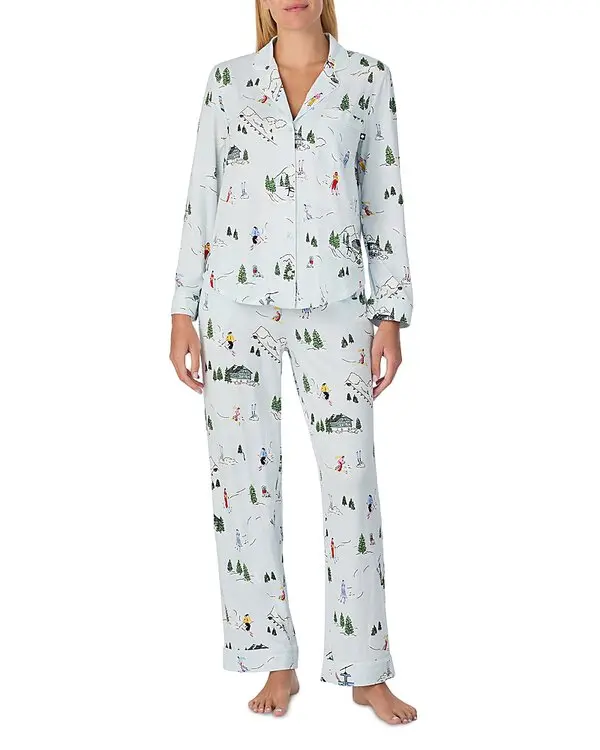 Kate Spade New York Printed Long Pajama Set - Winter Village