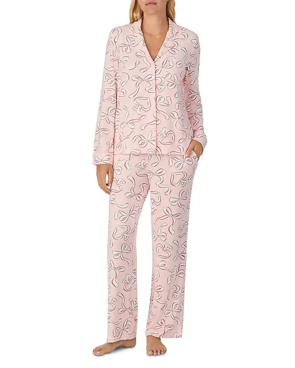 Kate Spade New York Printed Long Pajama Set - Ribbon