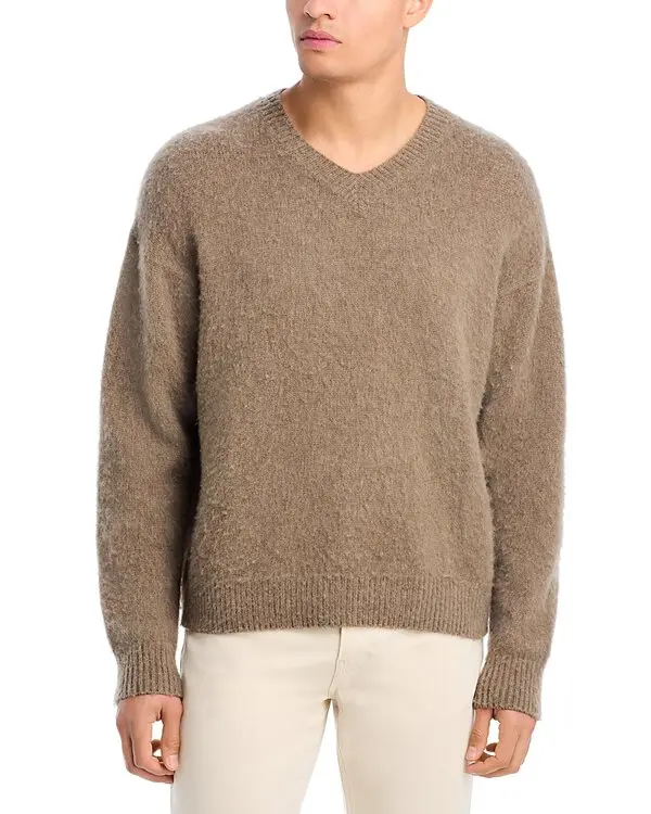 FRAME Brushed Cashmere V-neck Sweater