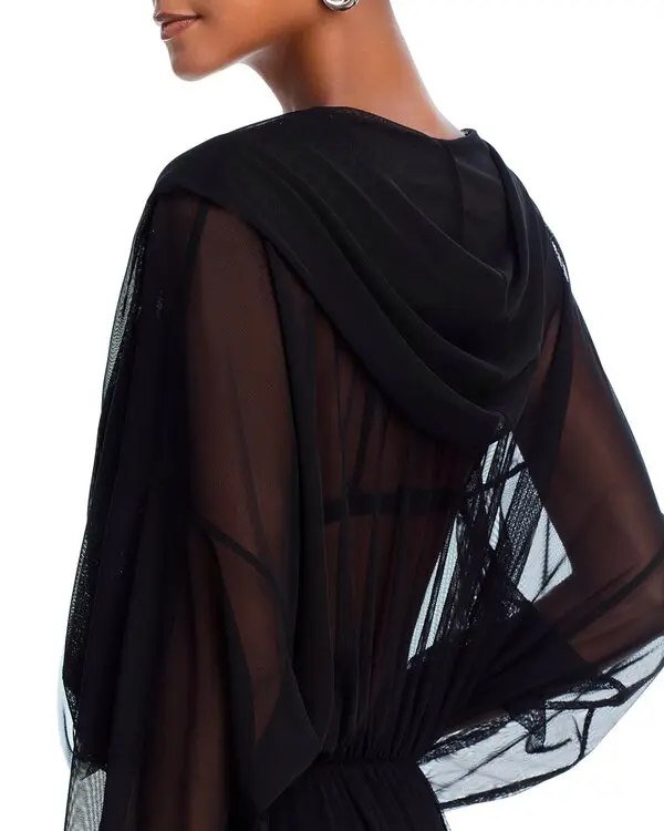 Norma Kamali Hooded Mesh Gown