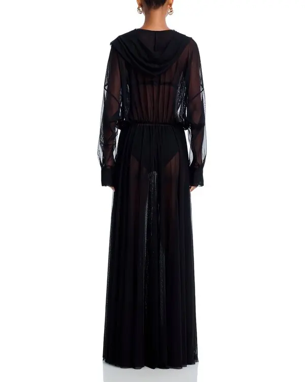Norma Kamali Hooded Mesh Gown