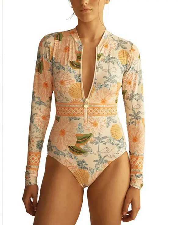 AUR OCEA Alcio Panelled Long Sleeve One Piece - Multicolour