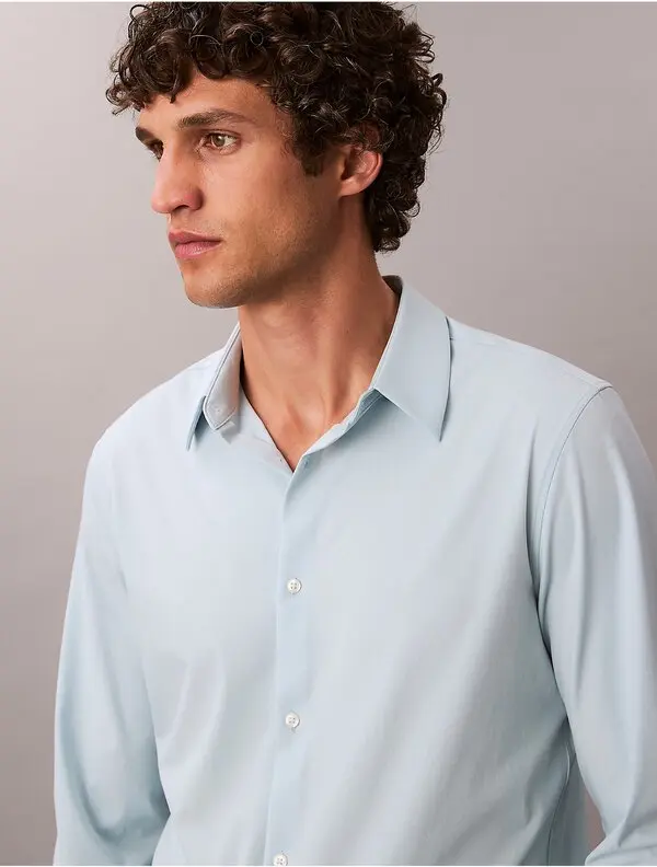 Calvin Klein Tech Stretch Slim Button-down Shirt - Niagara Mist