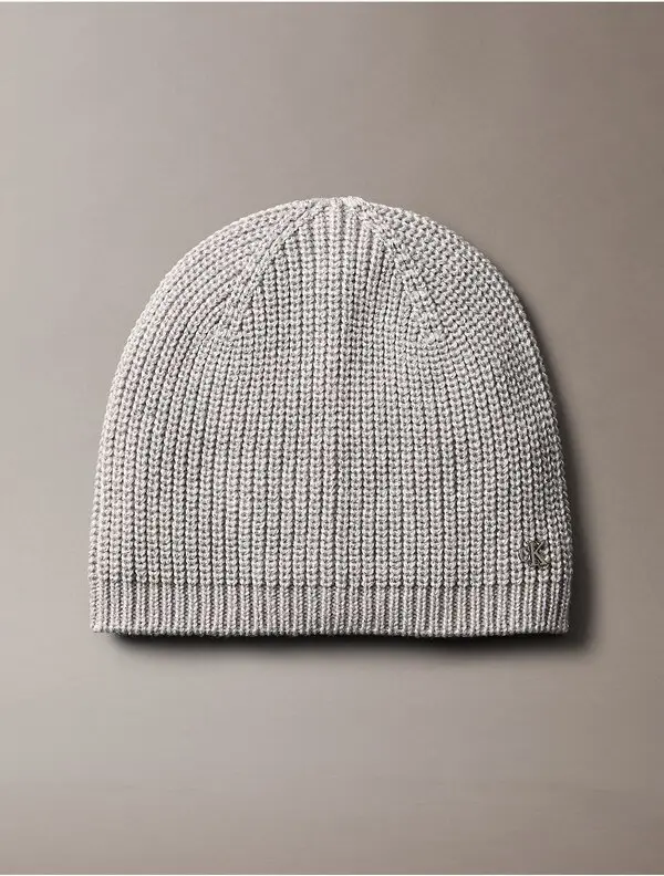 Calvin Klein Metallic Knit Beanie - Grey