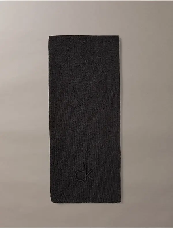 Calvin Klein Embossed Logo Scarf - Black