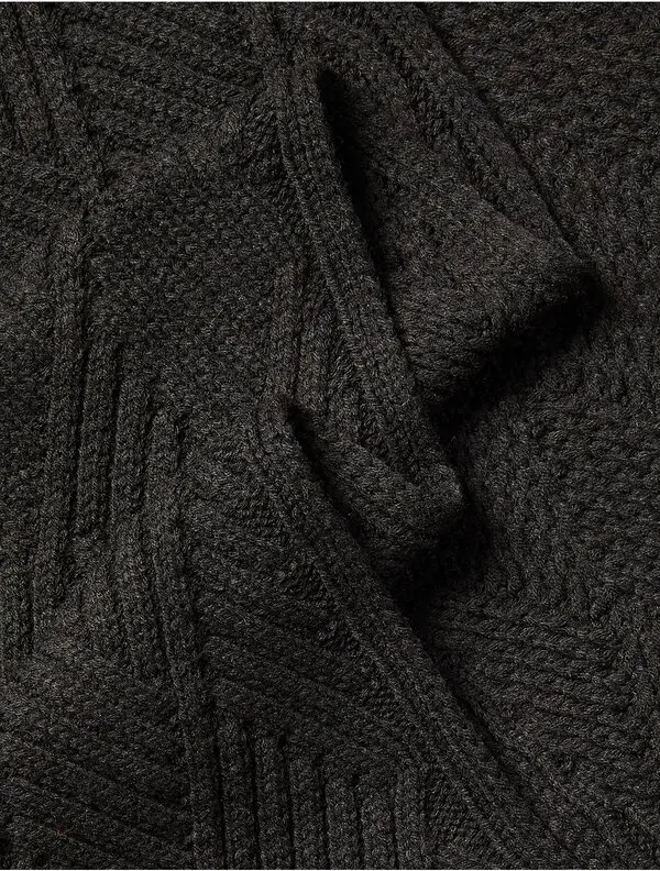 Calvin Klein Cable Knit Scarf - Black