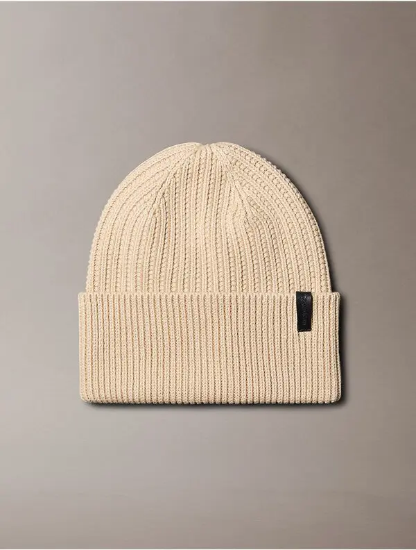Calvin Klein Thermal Stitch Beanie - Tan