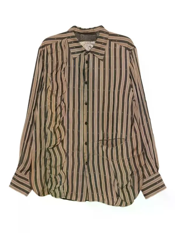 ZIGGY CHEN Panelled Striped Shirt