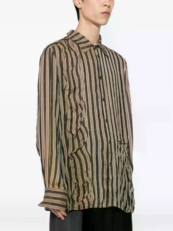 ZIGGY CHEN Panelled Striped Shirt