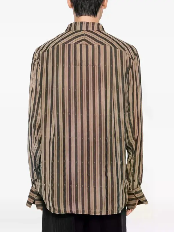 ZIGGY CHEN Panelled Striped Shirt