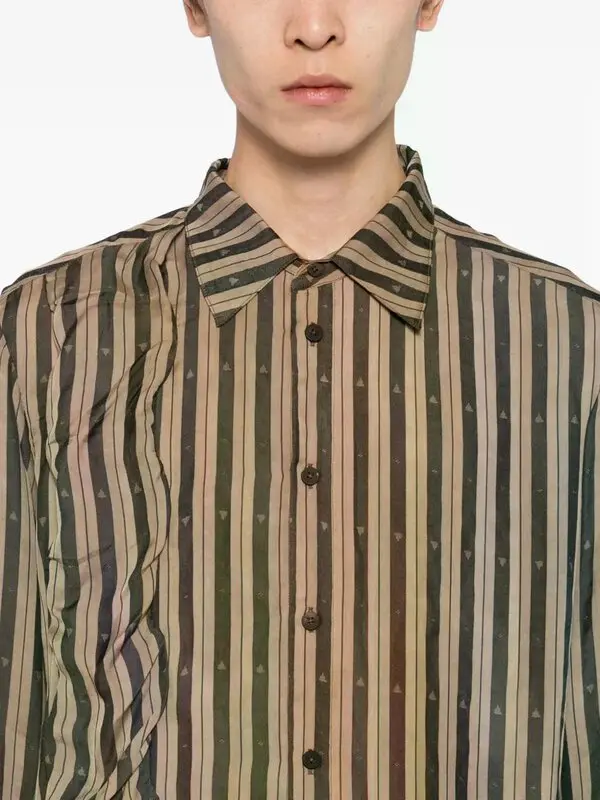 ZIGGY CHEN Panelled Striped Shirt