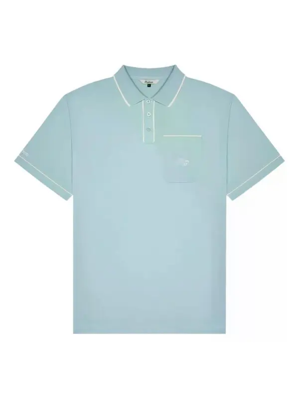 MALBON Pique Pocket Polo Shirt - Blue