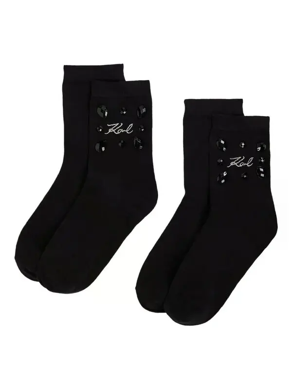Karl Lagerfeld Logo Ankle Socks - Black