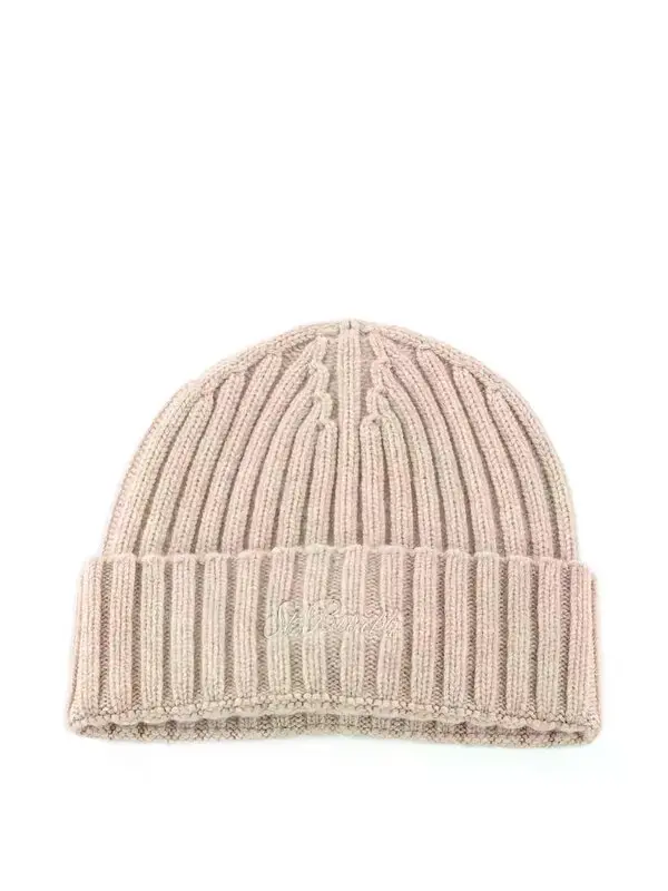 MC2 SAINT BARTH Ribbed Embroidered Beanie - Neutrals