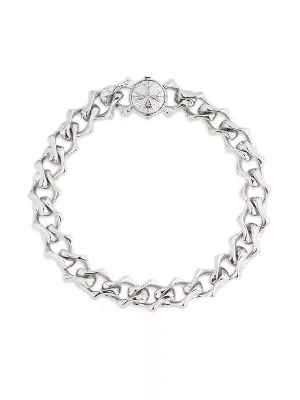 Emanuele Bicocchi Polished Chain Bracelet With Logo Detail - Silver