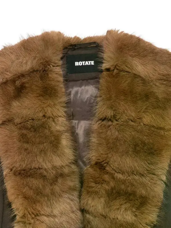 ROTATE BY BIRGER CHRISTENSEN Faux Fur Collar Coat