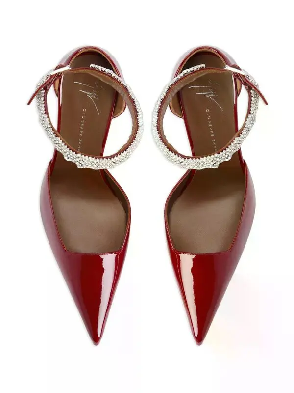 GIUSEPPE ZANOTTI 105mm Elenie Crystal-embellished Pumps - Red