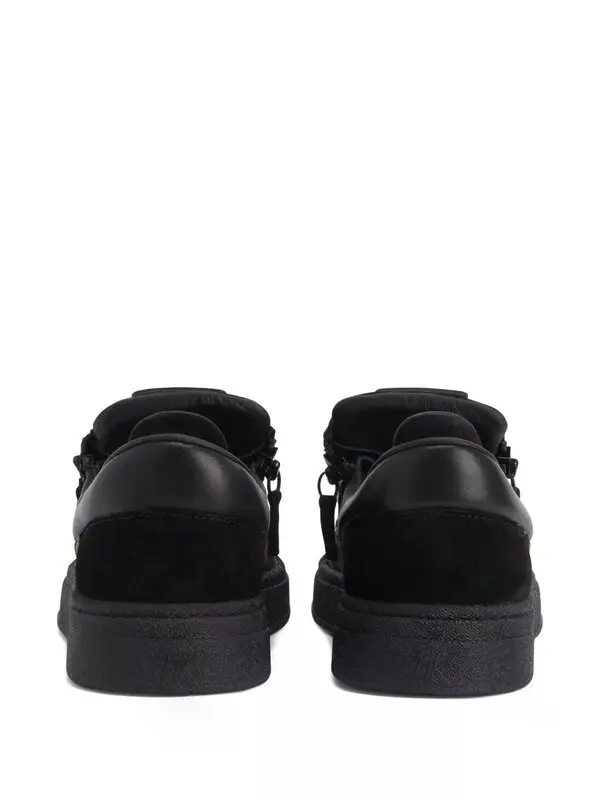 GIUSEPPE ZANOTTI Zebra-print Lace-up Sneakers - Black