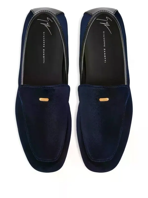 Giuseppe Zanotti Velvet Loafers In Blue - 40% Off | Editorialist display picture 2