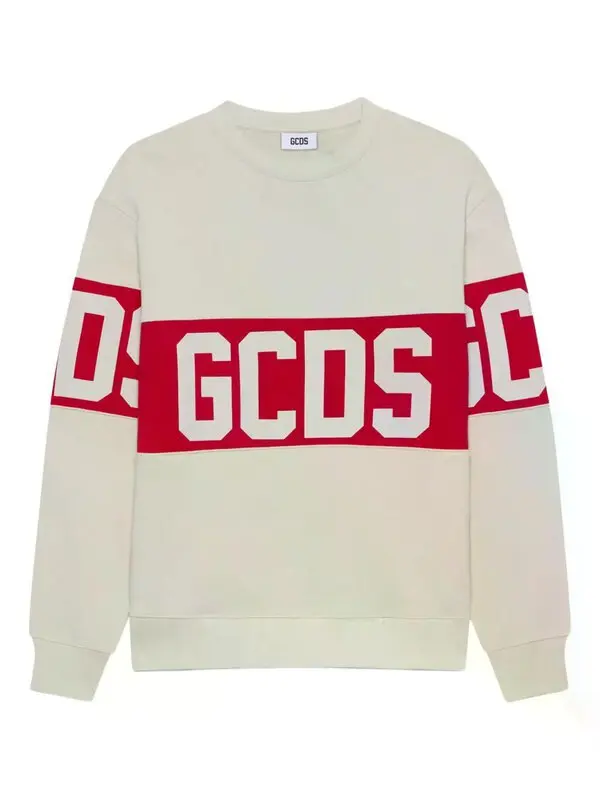 Gcds Logo Stripe Sweater - Neutrals
