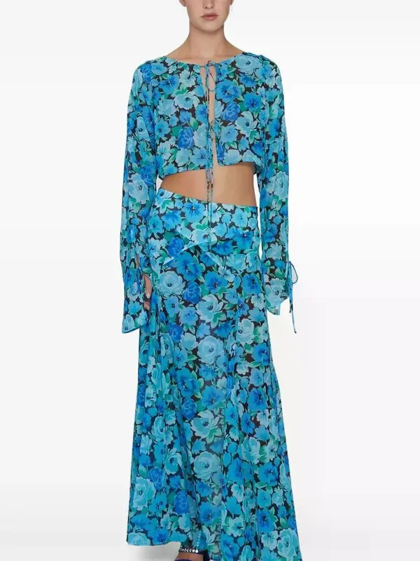 Remain Birger Christensen Floral Print Midi Skirt