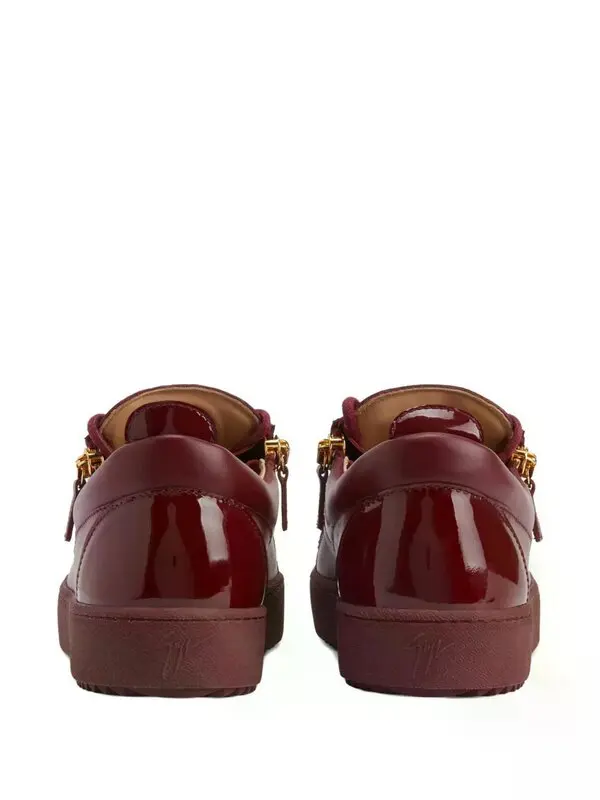GIUSEPPE ZANOTTI Frankie Glossy-leather Sneakers - Red